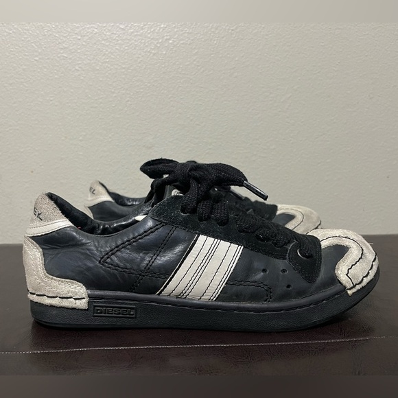 Diesel | Shoes | Diesel Y2k Vintage Black White Leather Hawthorn ...